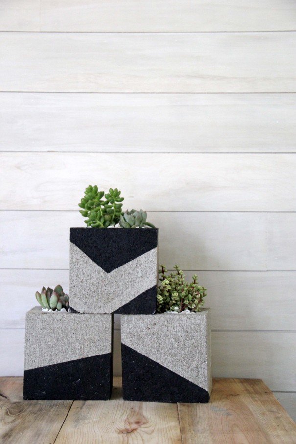 DIY Painted Cinder Block Planters DIY Painted Cinder Block Planters